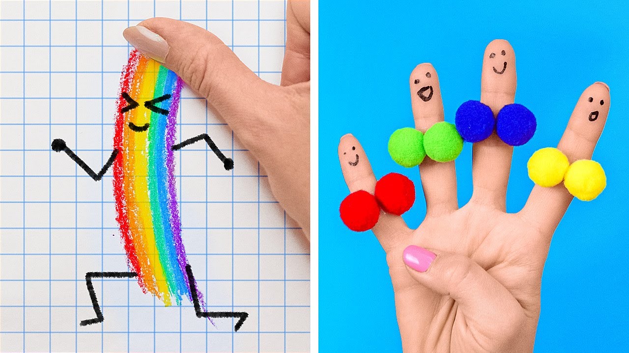 FUN FINGER HACKS & DRAWING IDEAS FOR CRAFTY PARENTS - YouTube