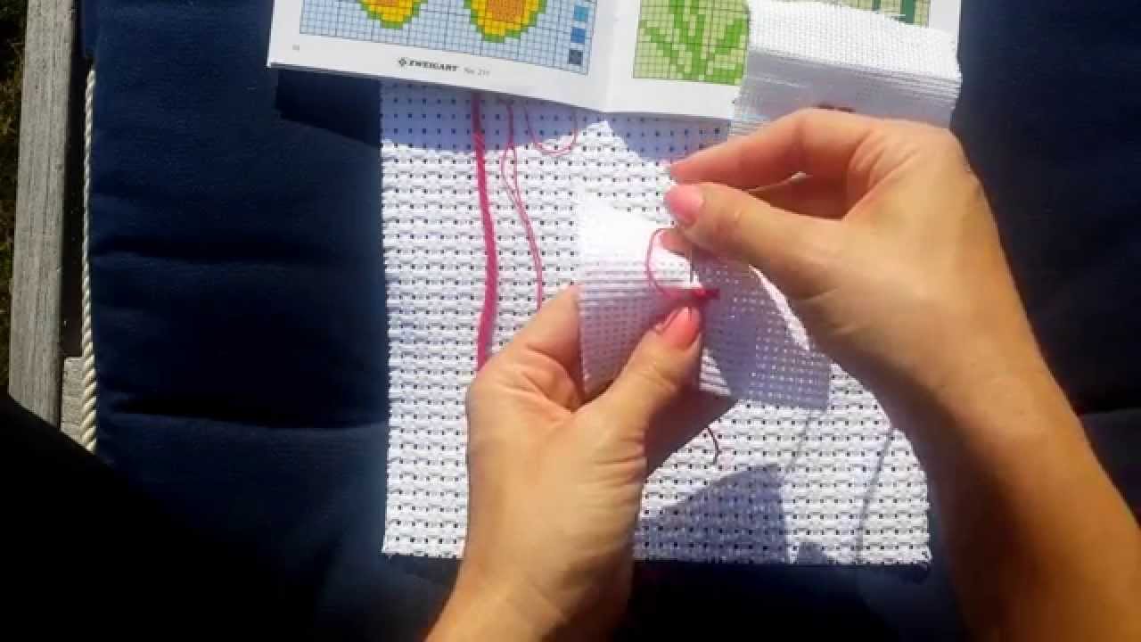 Lär dig att brodera korsstygn - YouTube