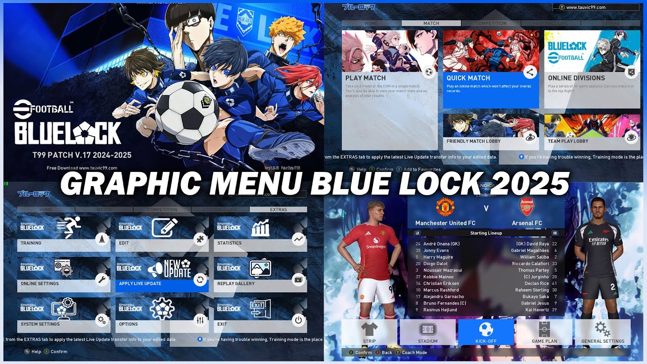PES 2017 NEW GRAPHIC MENU BLUE LOCK 2025 - YouTube