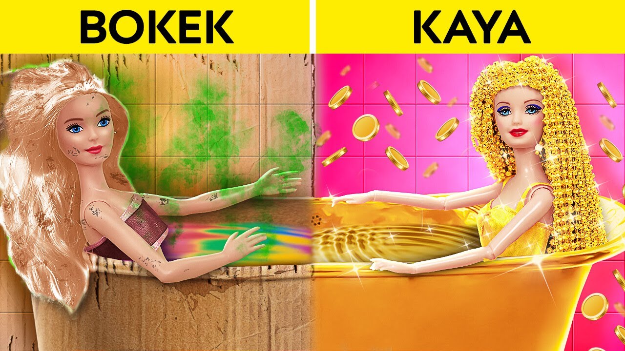 KAMI MENGADOPSI BARBIE 💕 Tantangan Rumah Kaya vs Bokek 😱 Makeover Kecantikan Baru oleh 123GO ...
