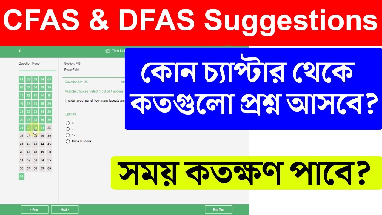 CFAS & DFAS Online Exam Suggestions | Question Pattern | YCTC Exam ...