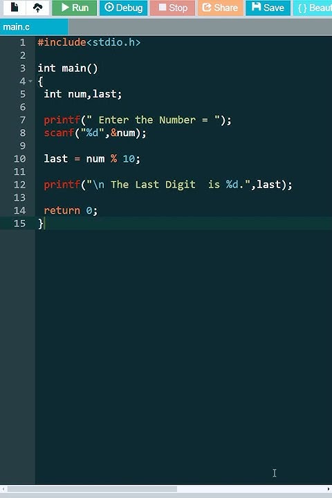 c program to find last digit of a number #shorts - YouTube