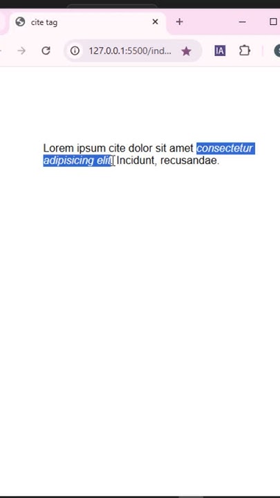 cite tag || HTML || Html Tag #htmltags #shorts - YouTube