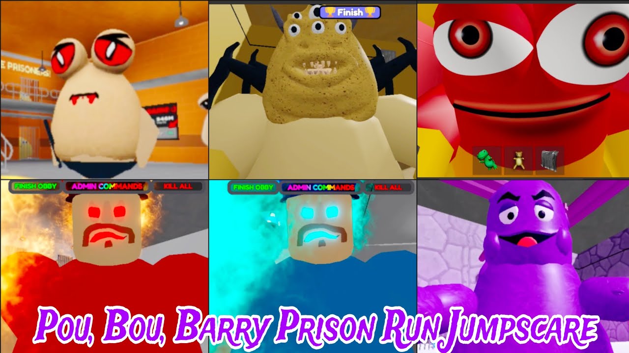 [ROBLOX] POU & Bou's Revenge But In Barry's Prison Run Scary Obby ...