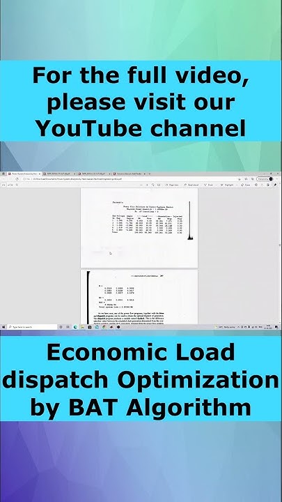 Economic Load dispatch Optimization by BAT Algorithm in MATLAB - YouTube