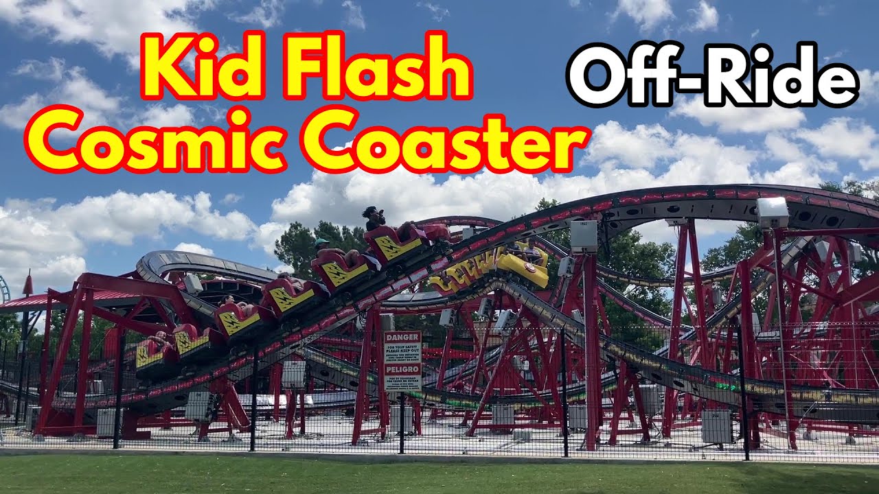 Kid Flash Cosmic Coaster @ Six Flags Fiesta Texas | Off-Ride - YouTube