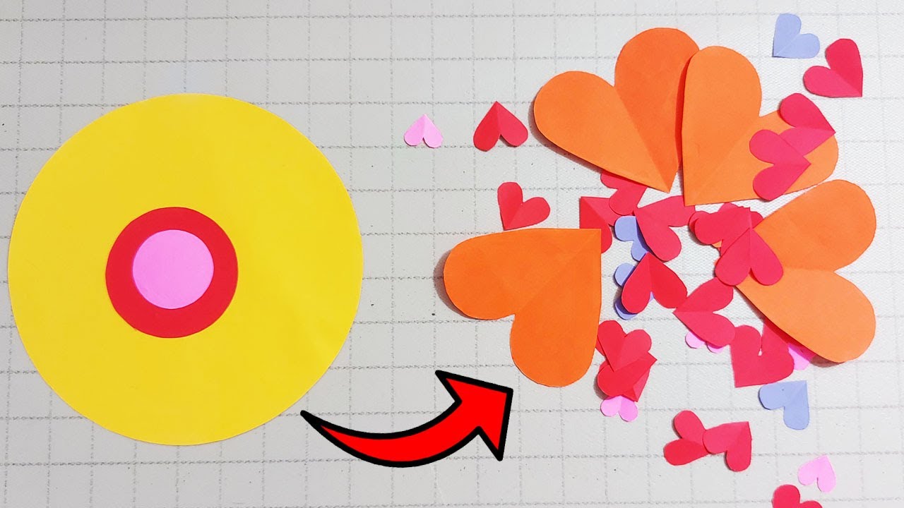How to cut paper heart easy idea/Heart paper cutting easy/Paper crafts ...
