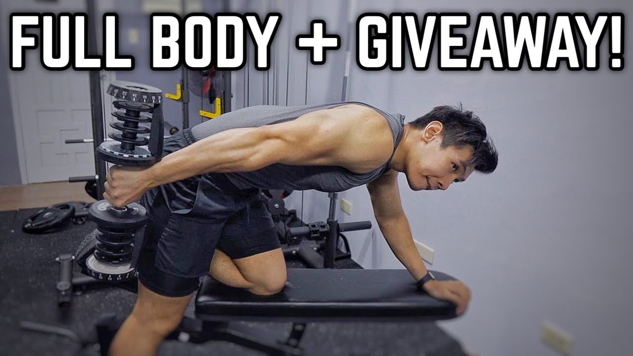 DUMBBELL ONLY FULL BODY WORKOUT | GIVEAWAY! | DUMBBELL LANG - YouTube