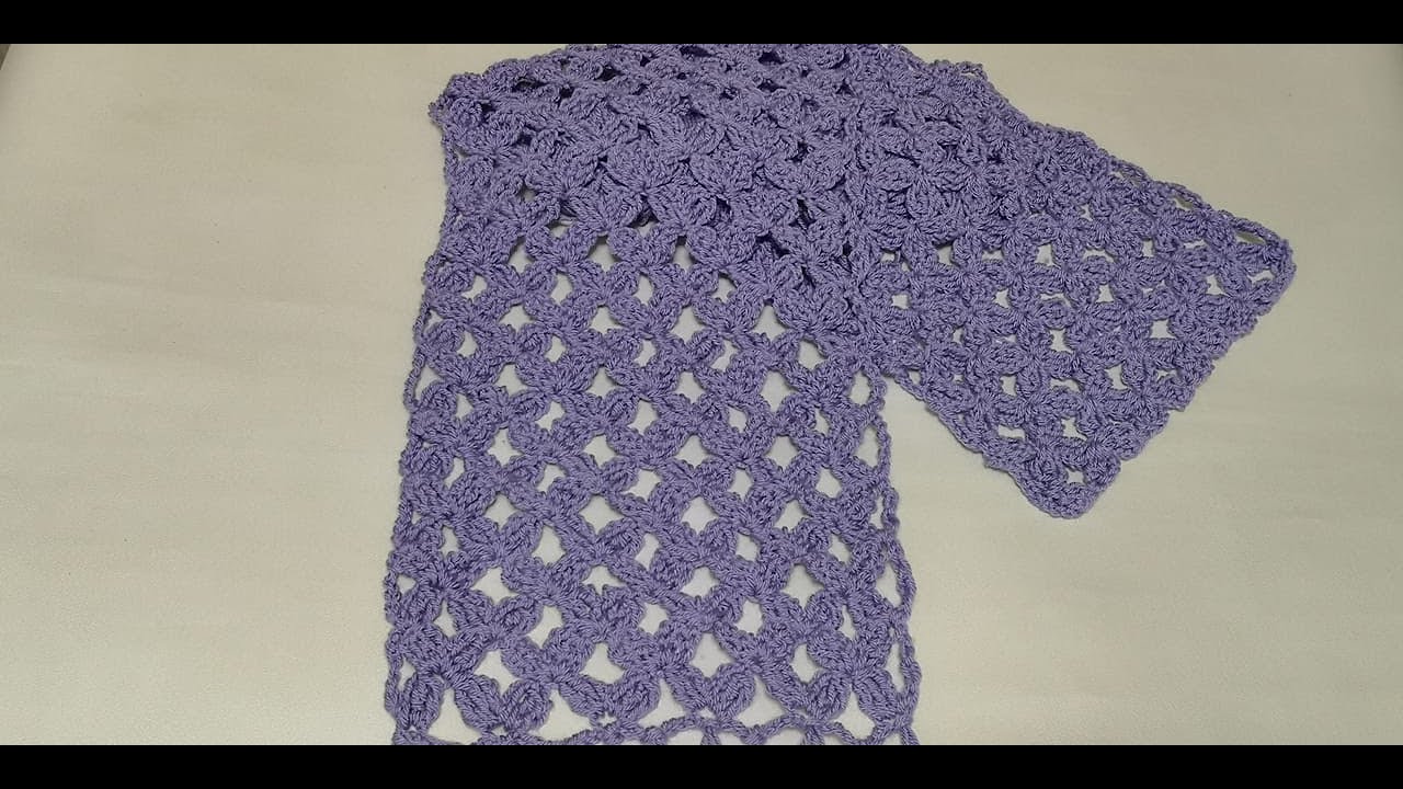 Crosetam esarfa cu model floral🌹🥀🌺 - YouTube