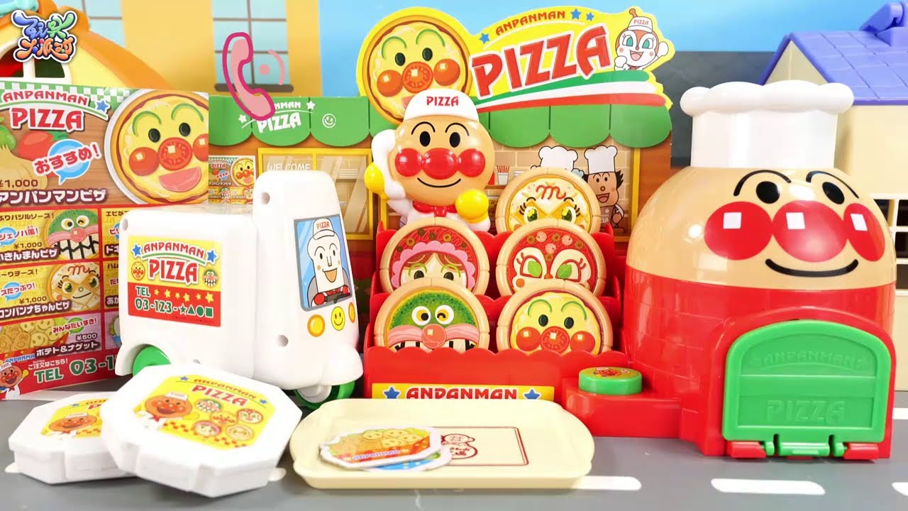 Toy unboxing: Anpanman pizza delivery shop play house toys - YouTube