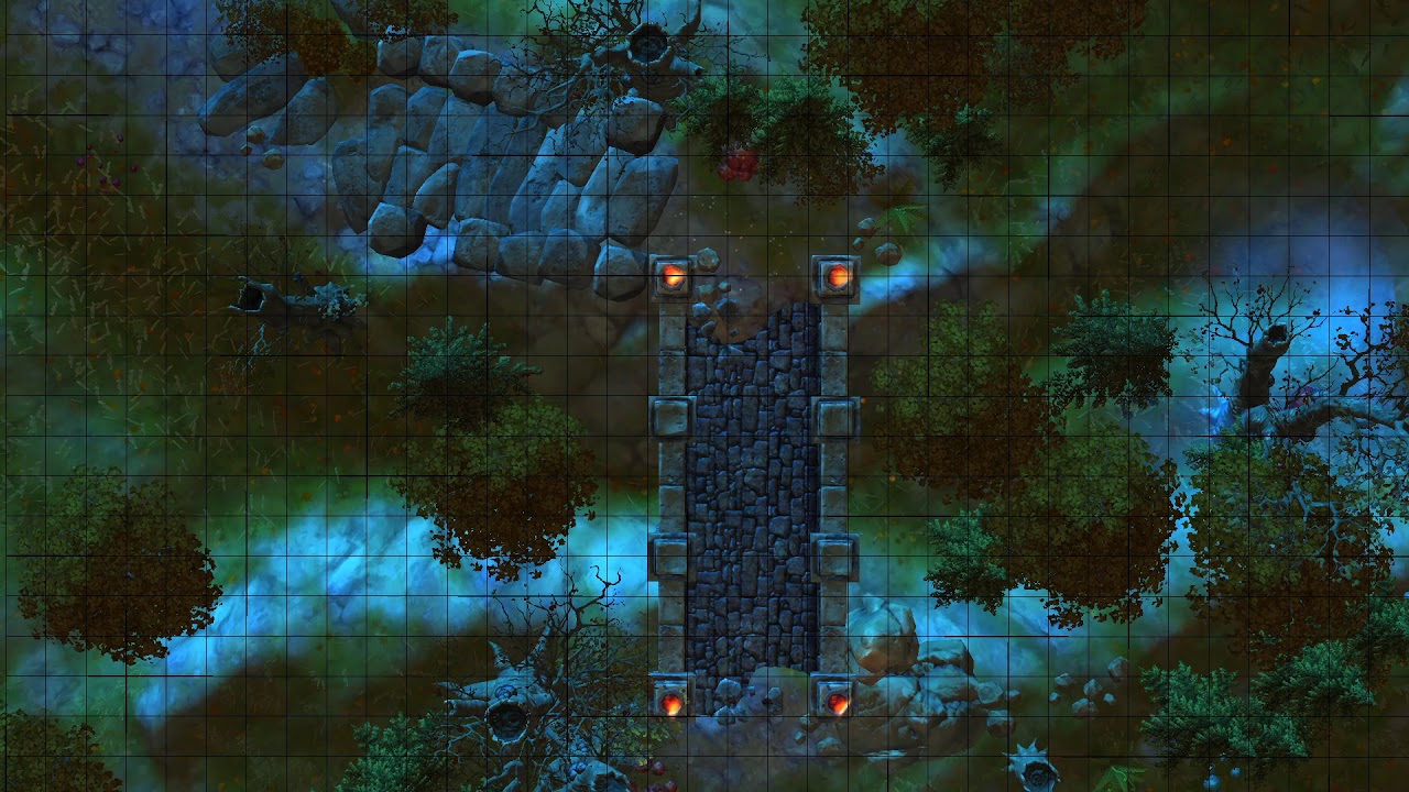 D&D Animated Encounter Battle Map - Magical Woodland Woodland Bridge ...