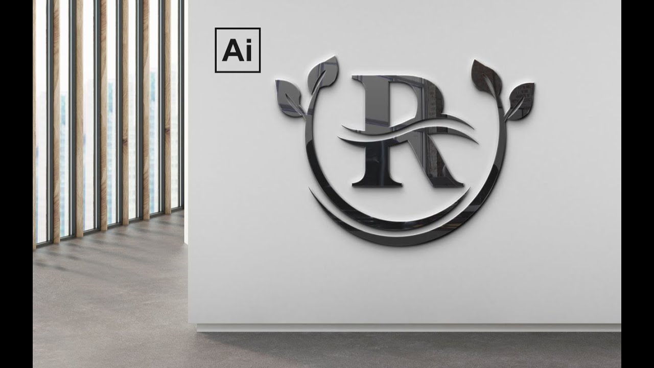 Logo Design Typography text R Logo Design in Illustrator || Adobe ...