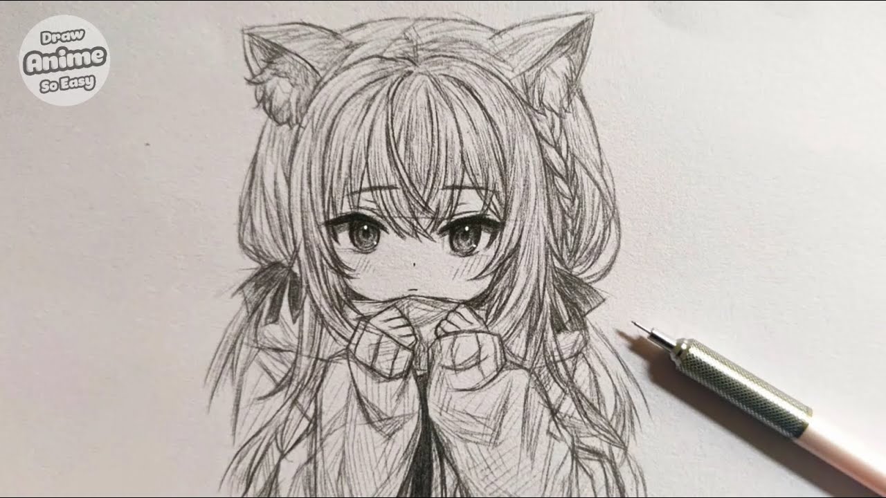 Easy anime drawing | how to draw cute anime girl easy | Draw so easy ...