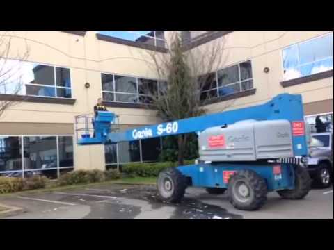 Window Cleaning using Boom Lift in Langley. - YouTube