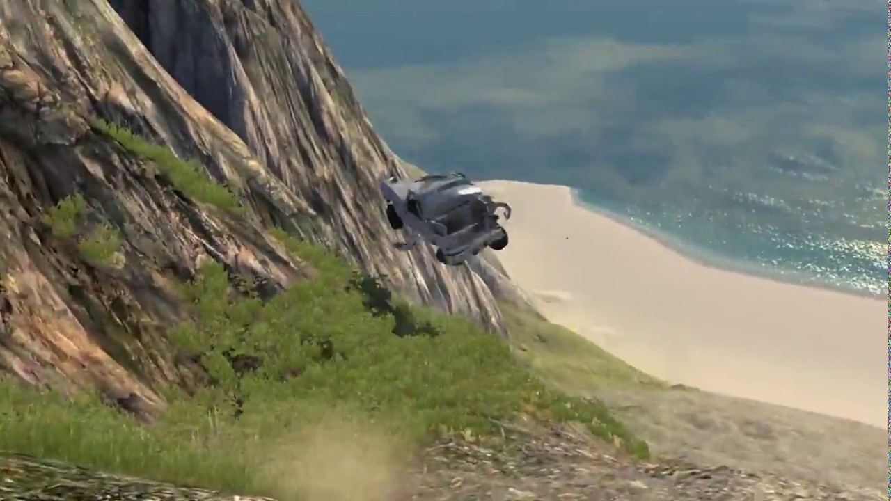 BeamNG drive - Replay Island Cliff Falling - YouTube