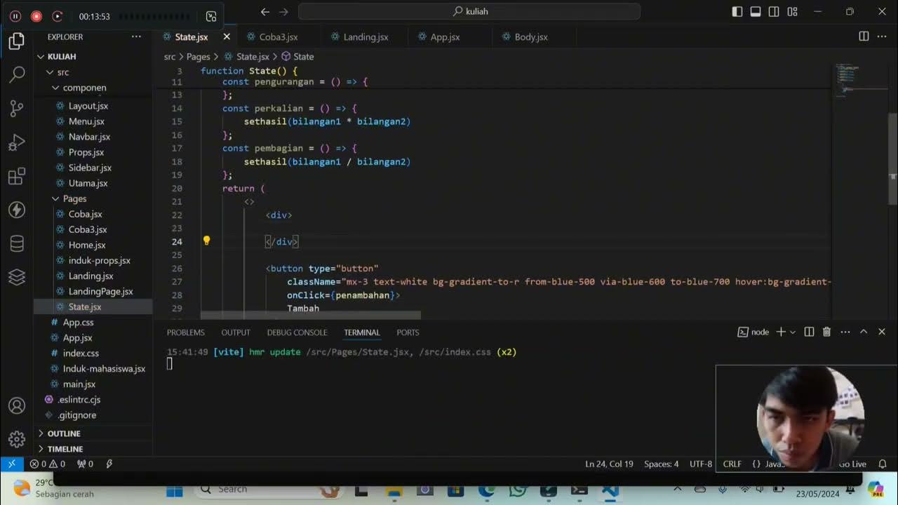 FRONTEND -- USE STATE HOOK - YouTube