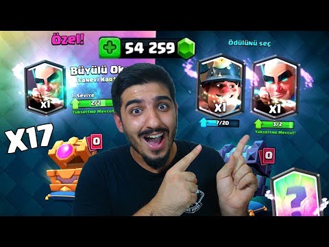 17 EFSANEVİ!  44.000 GEM İLE EFSANEVİ KRAL SANDIĞI AÇILIŞI - Clash Royale