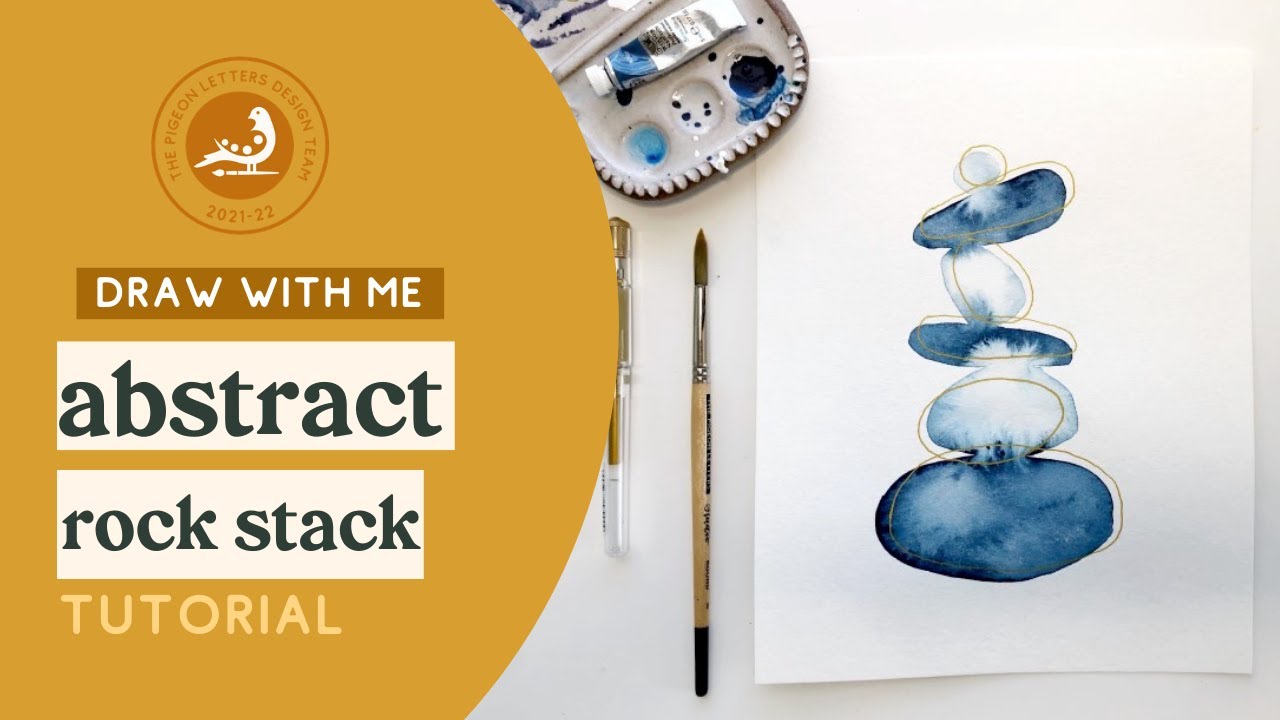 Watercolor Abstract Rock Stack - YouTube