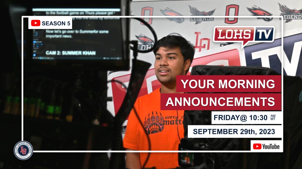 ANNOUNCEMENTS SEPTEMBER 29th 2023 - YouTube