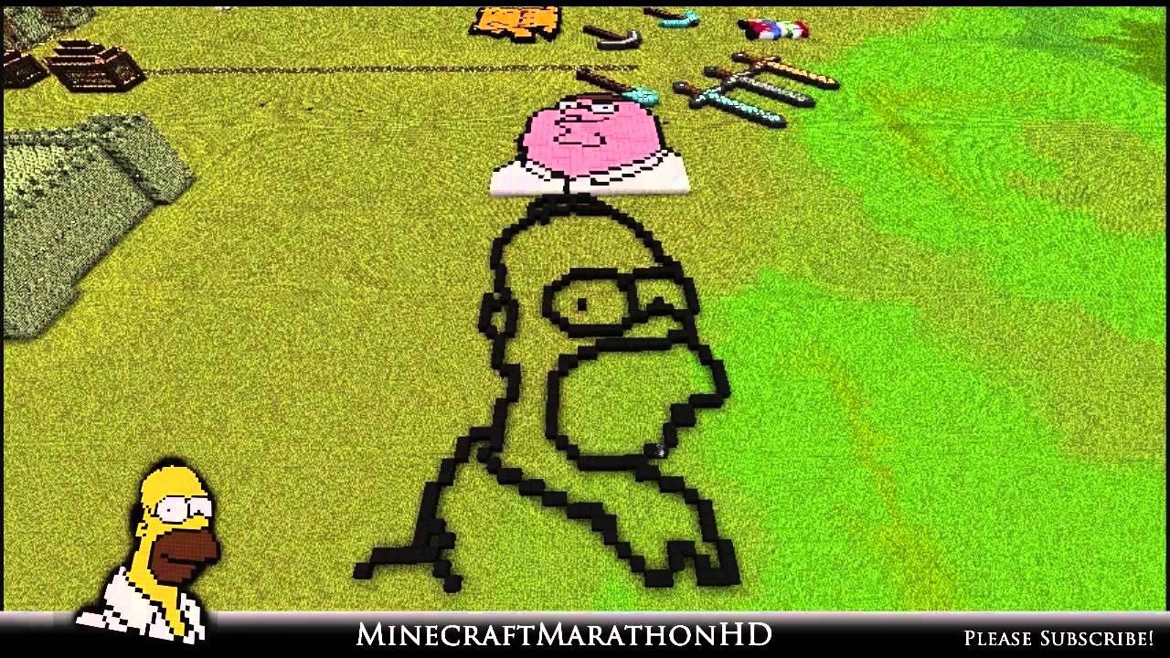 Minecraft: Homer Simpson Pixel Art - WAY - YouTube