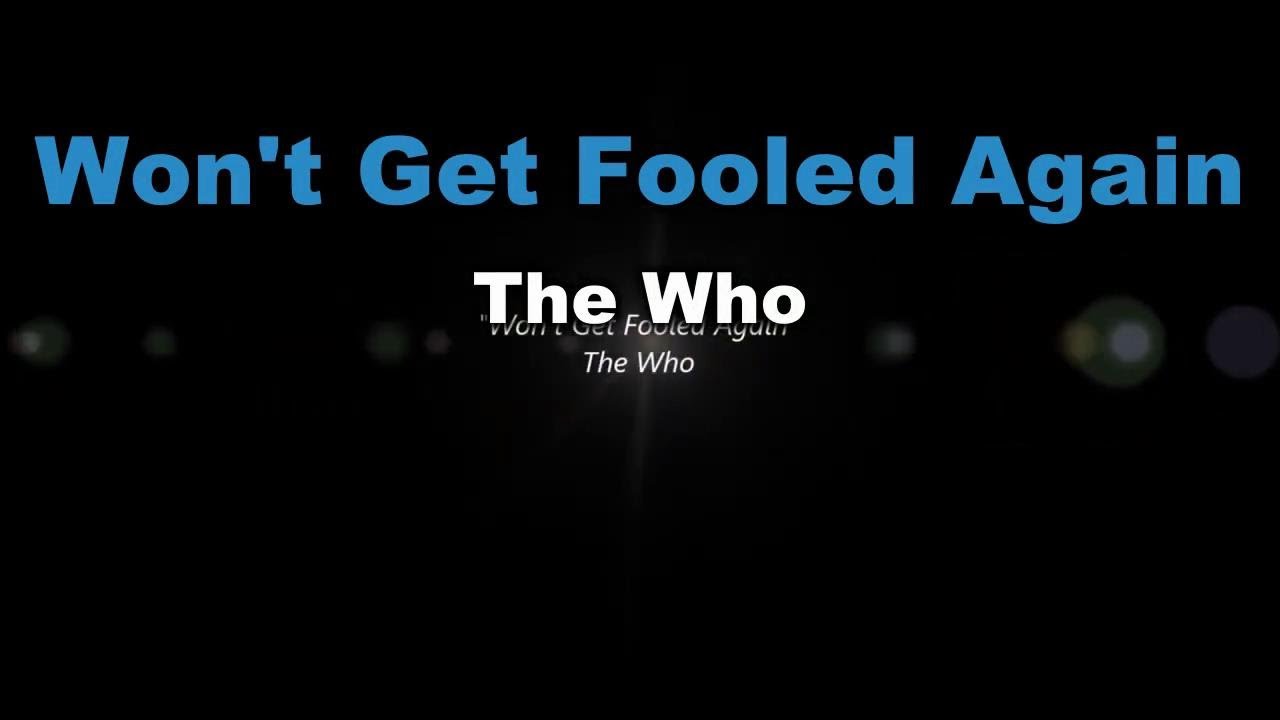 The Who Won't get fooled again. Live. - YouTube