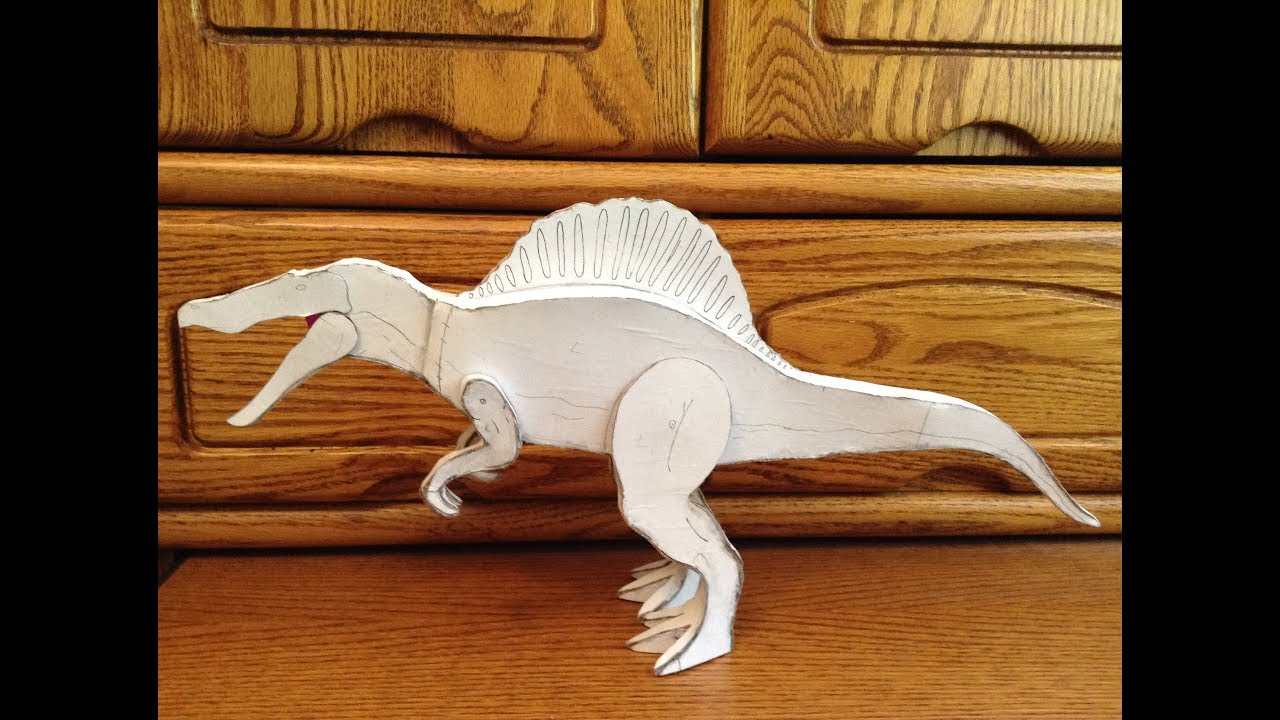 How to make a homemade Spinosaurus out of cardboard part 3 - YouTube