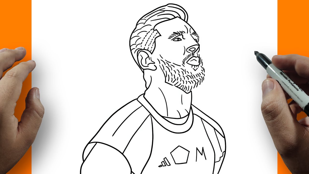 Cómo Dibujar a Messi Paso a Paso Fácil para Principiantes - YouTube
