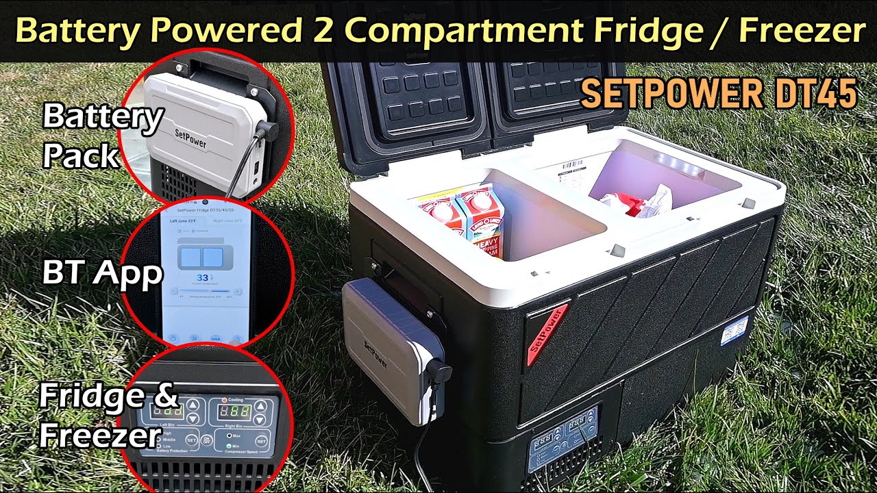 Battery Powered 2 Compartment Portable Fridge & Freezer | SetPower DT45 ...