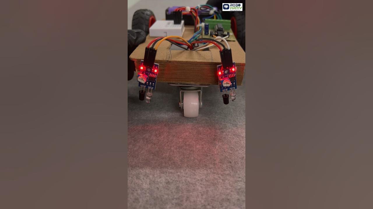 DIY Line Following Robot using Arduino #roboarmy #ultrasonicsensor #scienceproject #linefollower ...