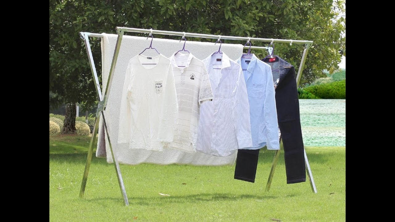 Adjustable X Shape Clothing Rack - YouTube
