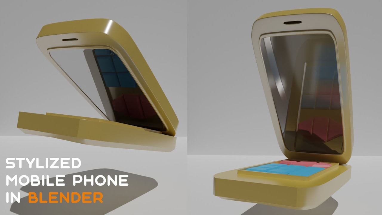 stylized mobile phone in Blender - YouTube