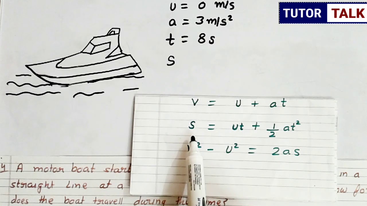 Q 4 NCERT page No 112 113 | Chapter 8 Motion | Class 9 | A motorboat ...