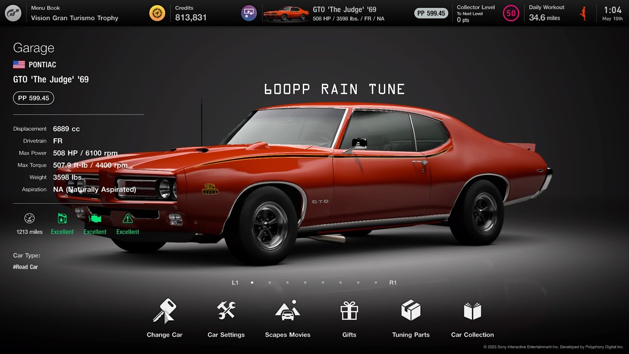 [Gran Turismo 7] Pontiac GTO the "Judge" 600pp rain tune - YouTube