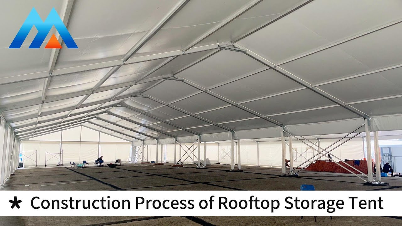 [Meister Tent] Construction Process of Rooftop Storage Tent - YouTube