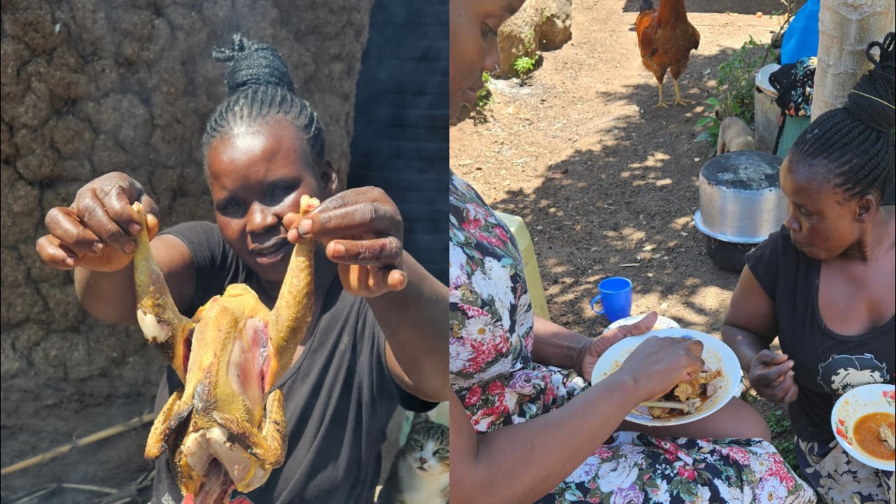 Village cooking: cooking full grilled chicken by mom😋 very tasty - YouTube