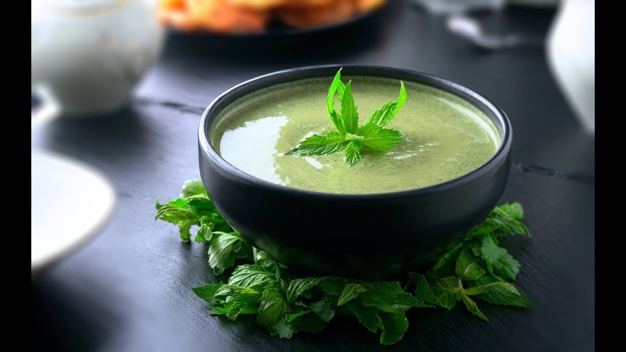 Receta Salsa de menta Hindu crema de menta con yogurt chutne - YouTube