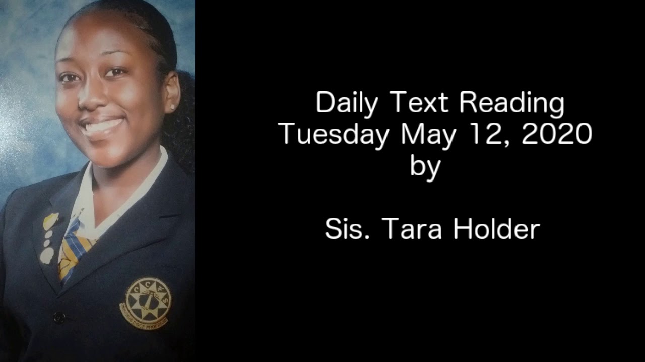 Daily Text Reading: Tuesday May 12, 2020 - YouTube