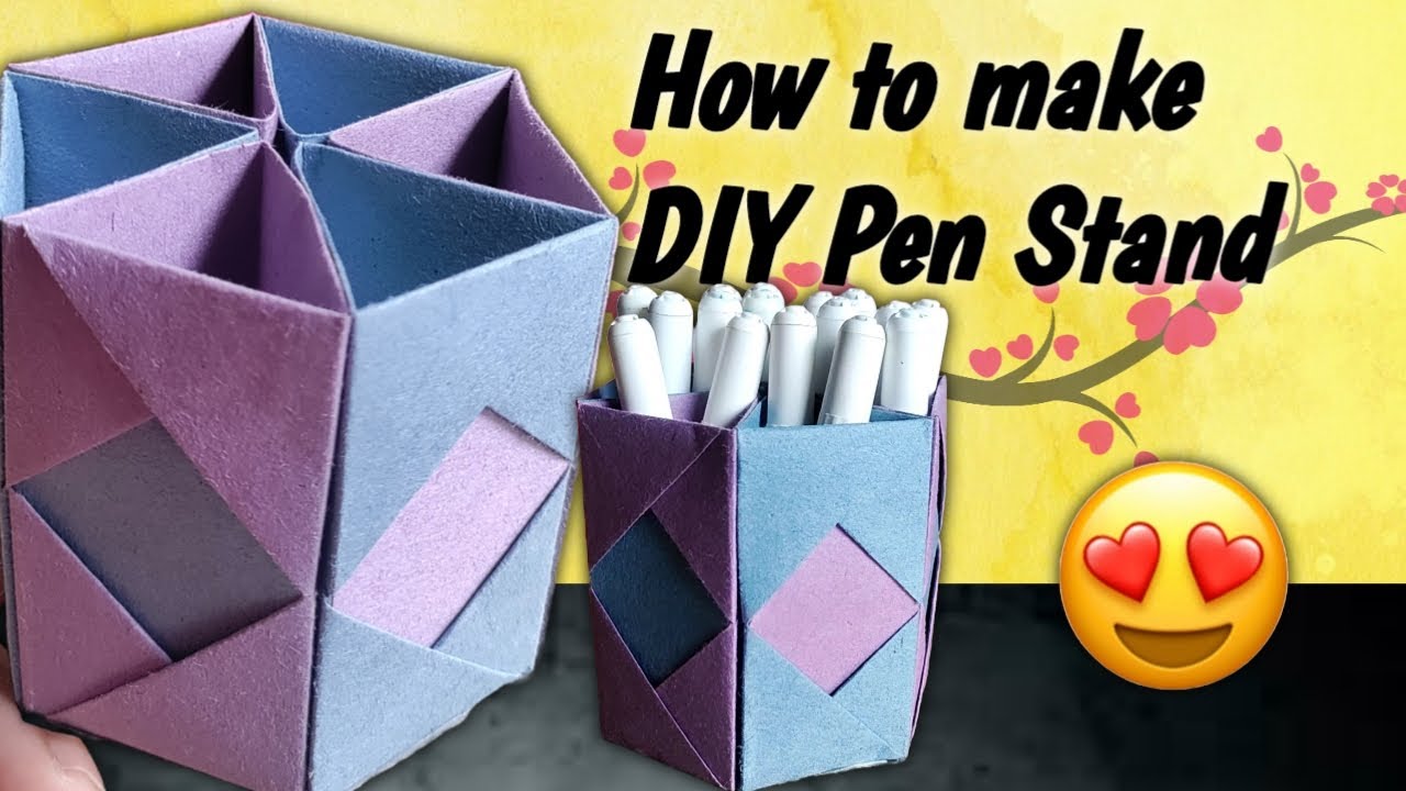 How to make Pen Stand | DIY pen stand making | Paper easy pen stand ...