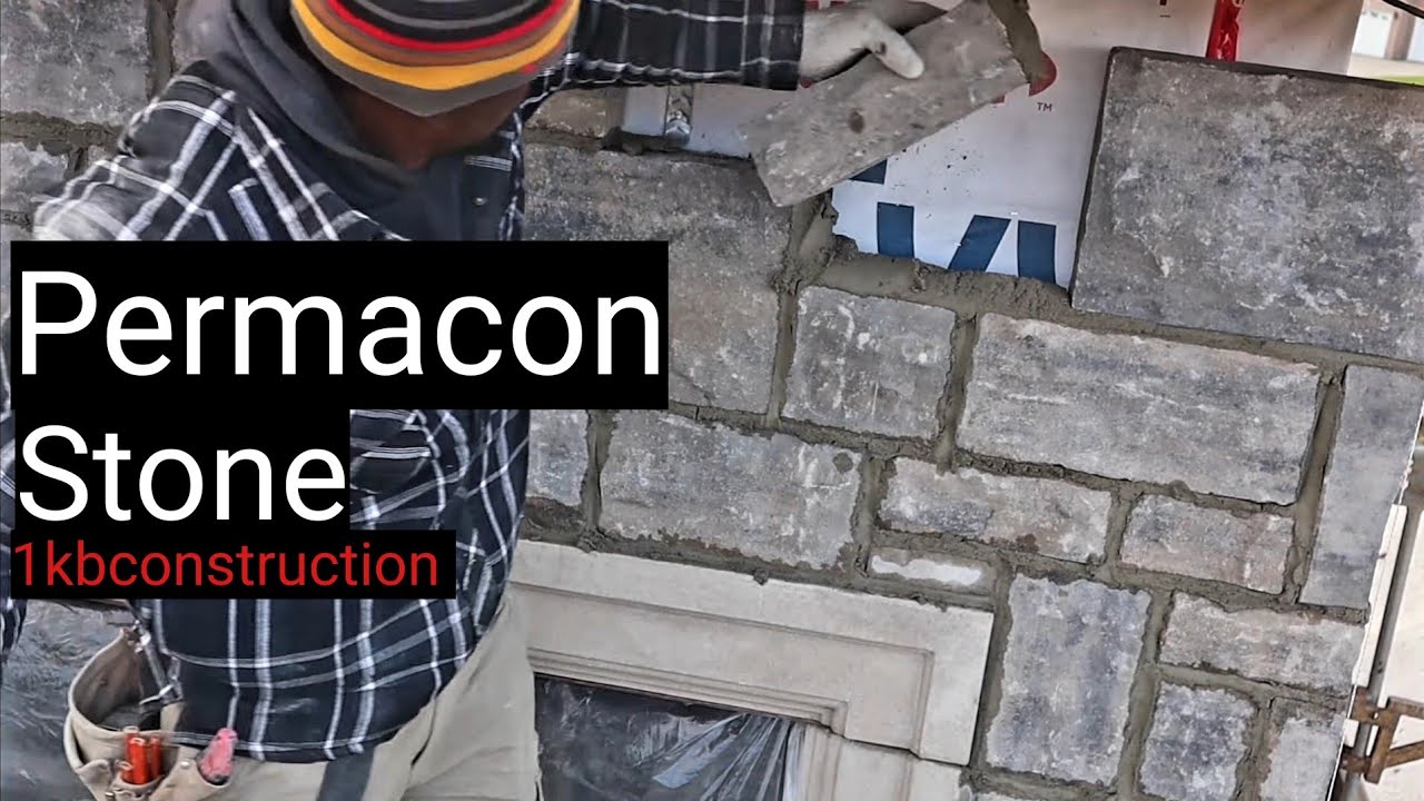 Manmade Stone Installation , DIY Stone Work/Permacon - YouTube
