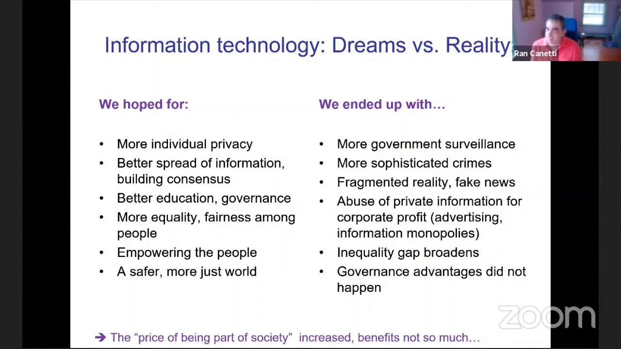 Dec 14 2020: Invited Talk by Ran Canetti - Can We Have Truly Secure ...
