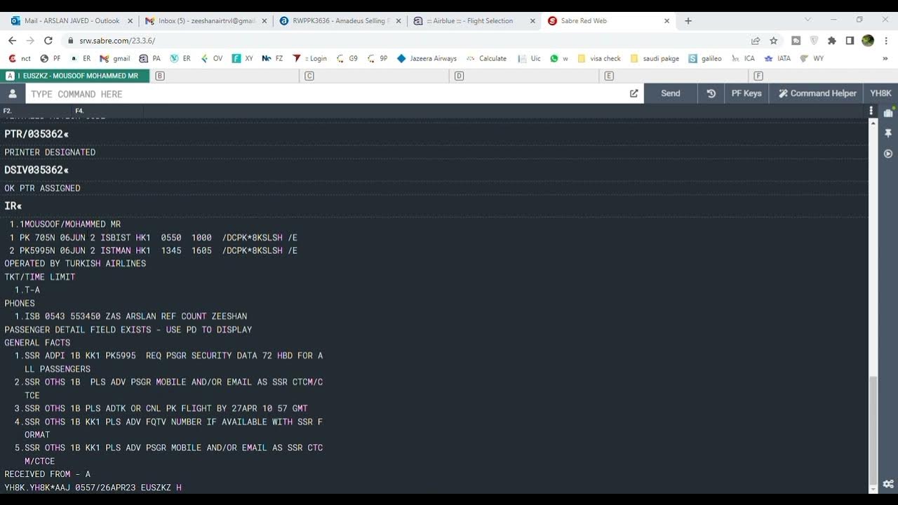 Sabre ticket issue - YouTube