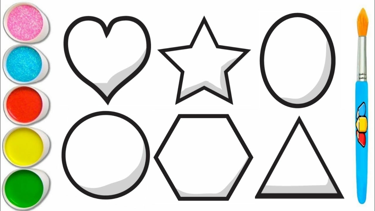 Learn Shapes for kids, Painting and coloring for kids toddlers - YouTube