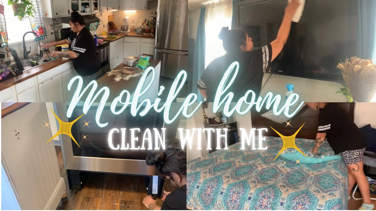 Mobile home Clean w/ me | Speed cleaning before my husband gets home😬😳 ...