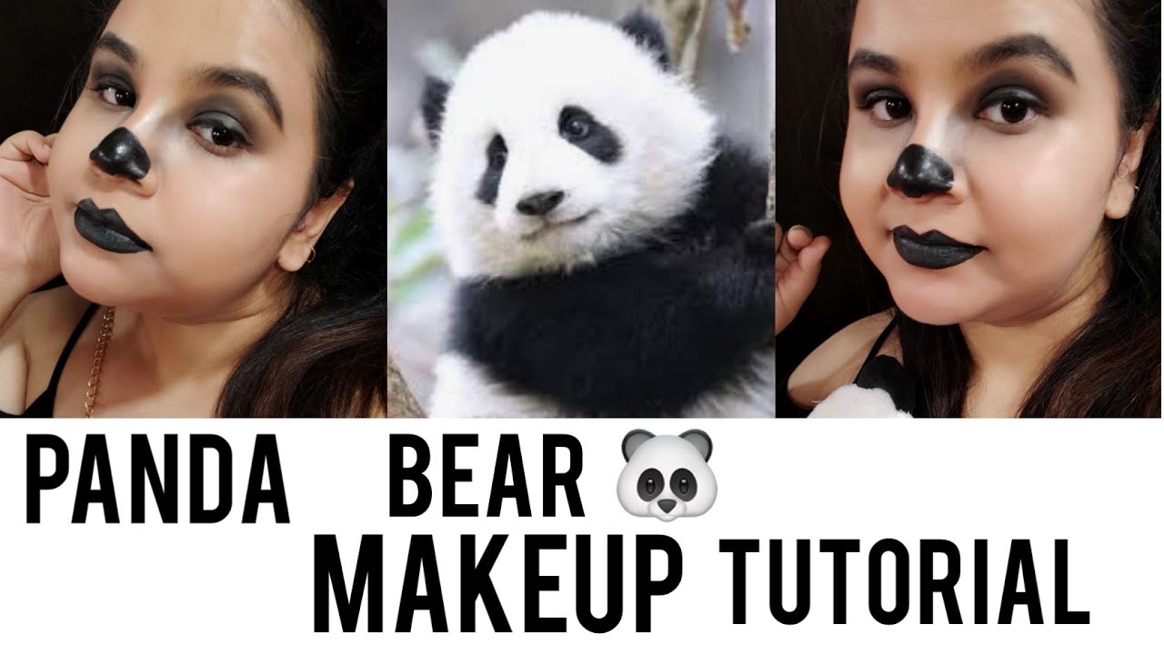 PANDA BEAR MAKEUP TUTORIAL।HALLOWEEN LOOK। - YouTube