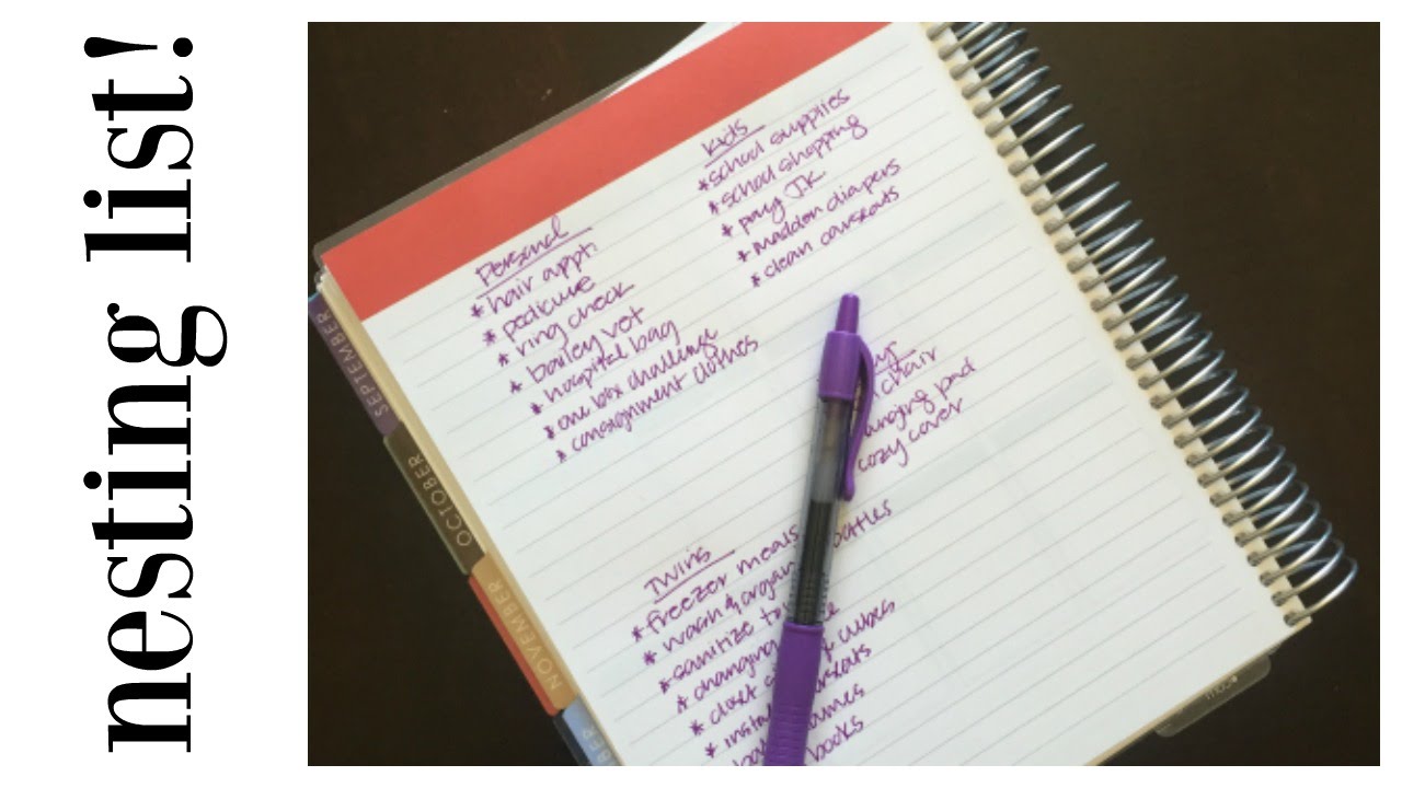 MY "NESTING" TO DO LIST! - YouTube