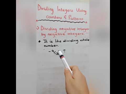 Dividing Integers Using Counters And Patterns for class eight - YouTube