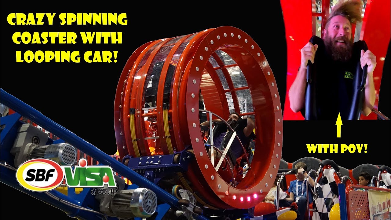 SBF VISA Rides Spinning Coaster w/Inverting Car POV and Off-Ride Views ...