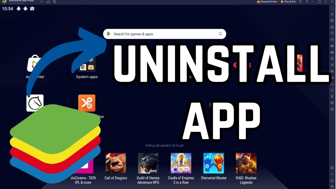 How to Uninstall or Remove App from Bluestacks PC - YouTube