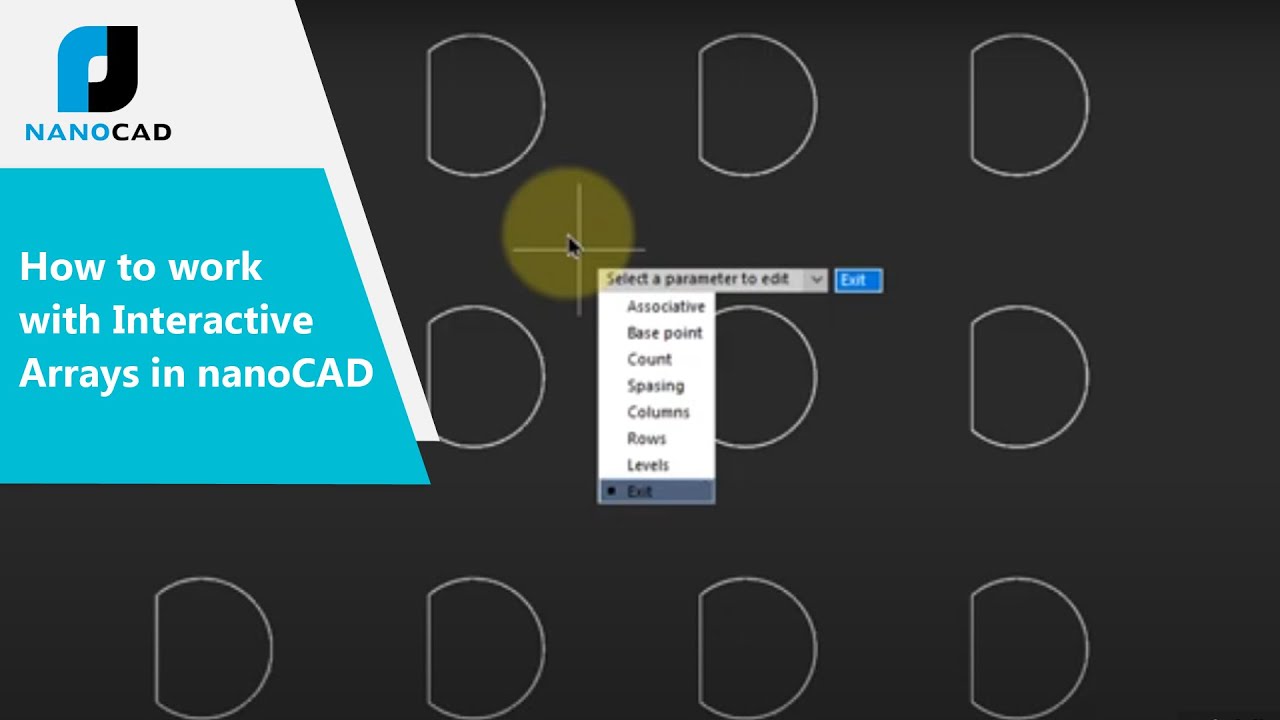 How to work with Interactive Arrays in nanoCAD - YouTube