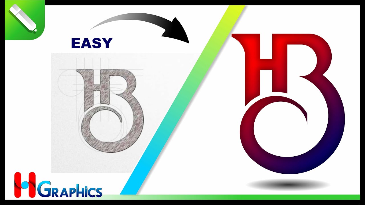 CorelDraw Logo Design Tutorial: How To Make a H+B Logo Design In ...